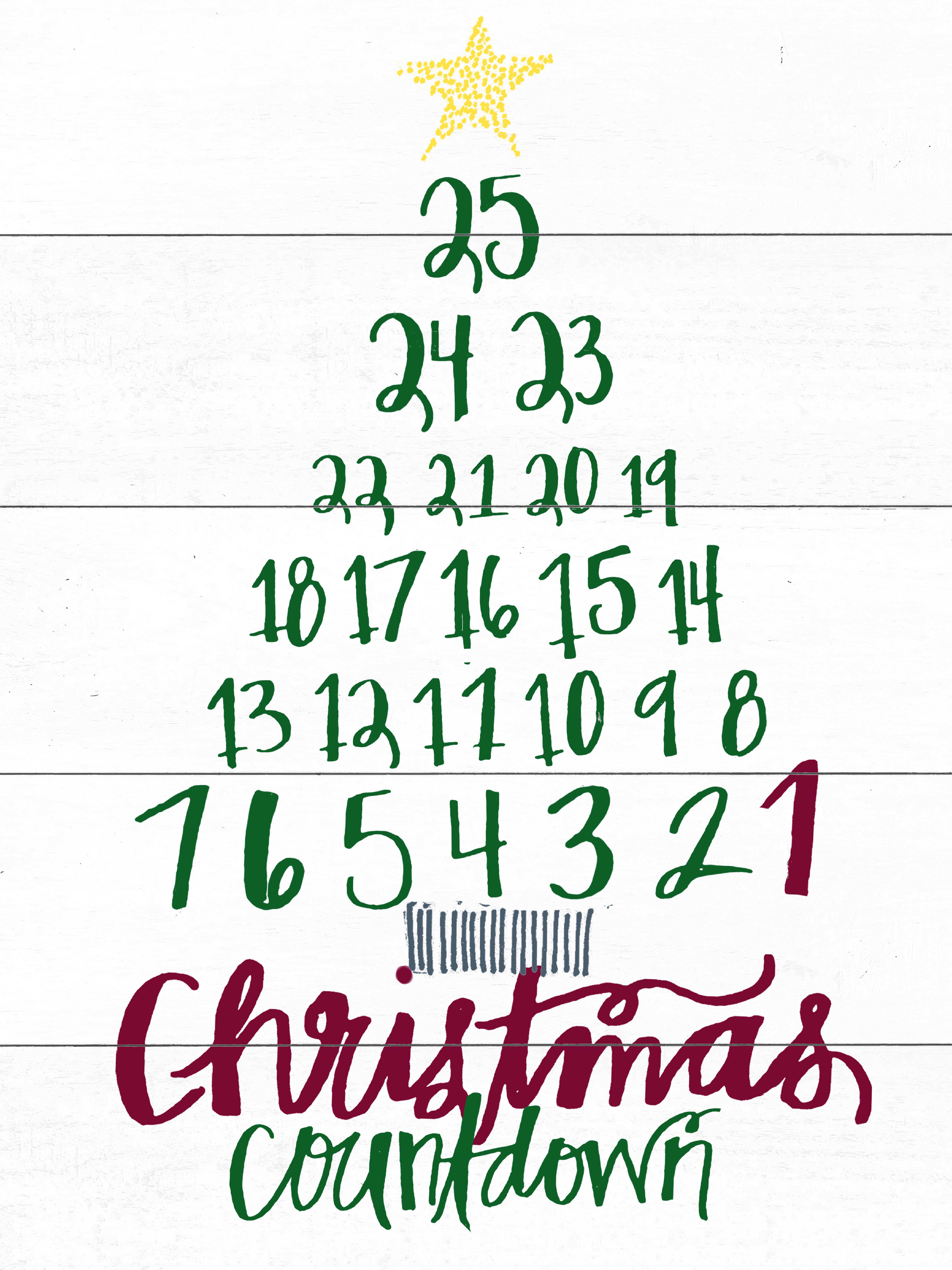 The Holiday Aisle® Christmas Countdown Tree - Wrapped Canvas Graphic Art | Wayfair